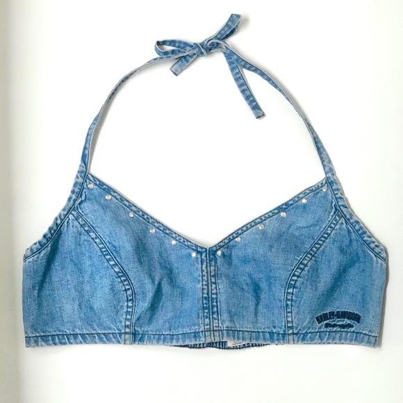 Harley-Davidson | Tops | Vtg Harley Davidson Denim Halter Top | Poshmark